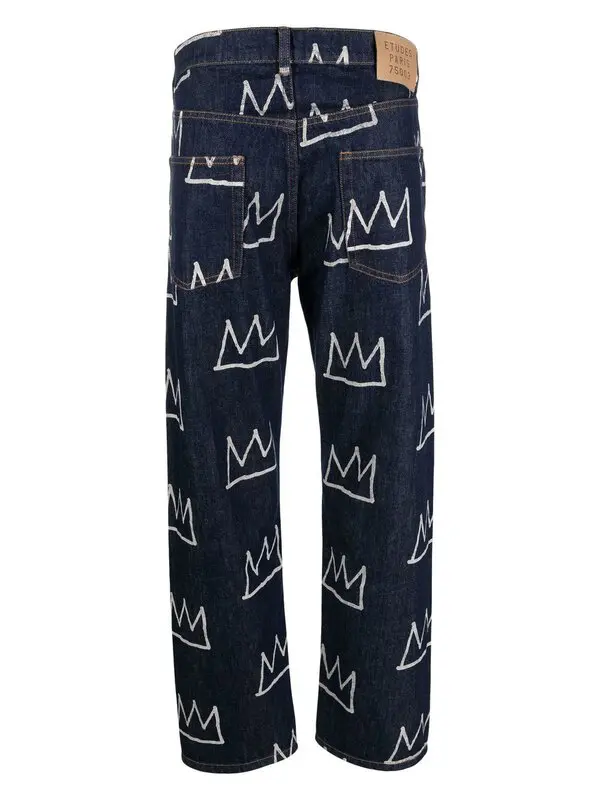 ÉTUDES STUDIO All-over Crown-print Trousers