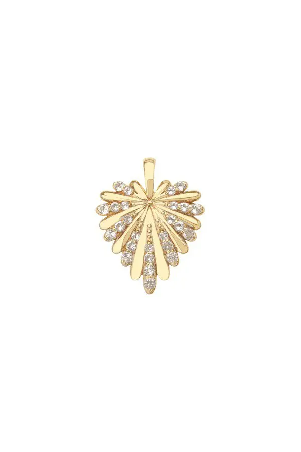 JANE WIN Love Petite Embellished Full-heart Pendant - Gold