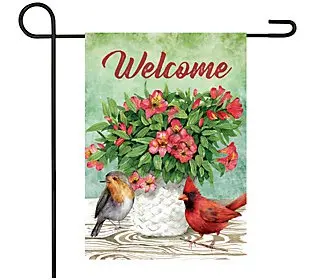 NORTHLIGHT Welcome Cardinal Bird & Spring Flag 8' X 40 - One-color