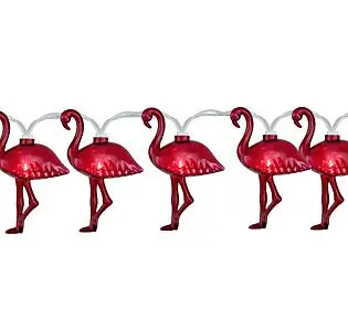 NORTHLIGHT Pink Flamingo Garden Patio Lights - One-color