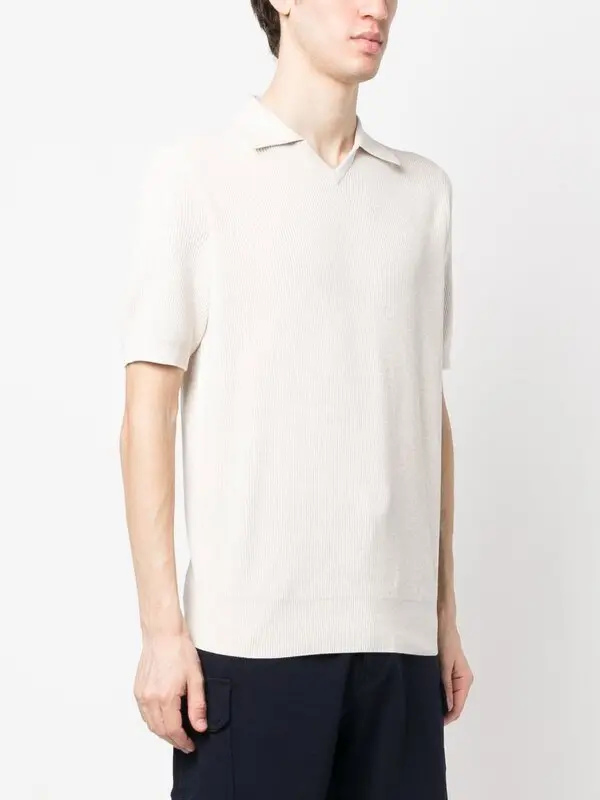 Brunello Cucinelli Ribbed Knit Polo Shirt