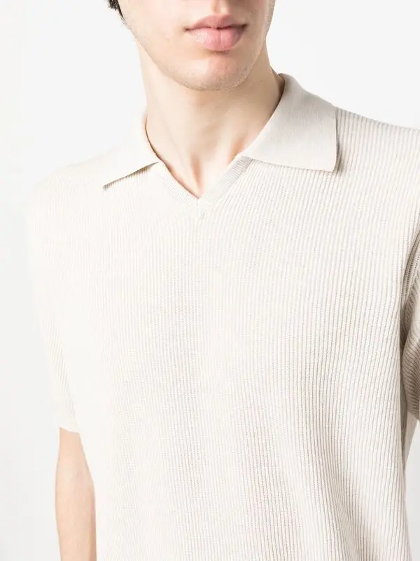 Brunello Cucinelli Ribbed Knit Polo Shirt