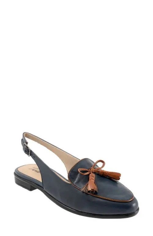 Trotters Lillie Slingback Loafer - Navy/tan