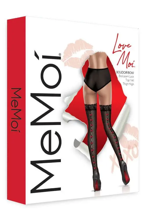 MEMOI Bow Backseam Fishnet Stockings
