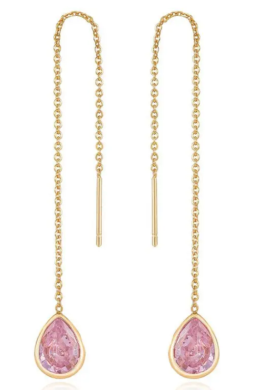 Ettika Cubic Zirconia Drop Earrings - Pink