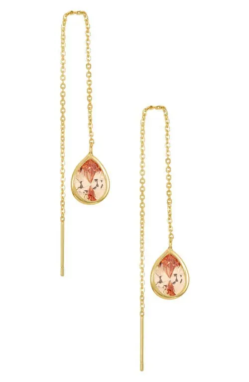 Ettika Cubic Zirconia Drop Earrings - Tan