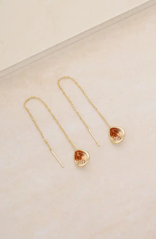 Ettika Cubic Zirconia Drop Earrings - Tan
