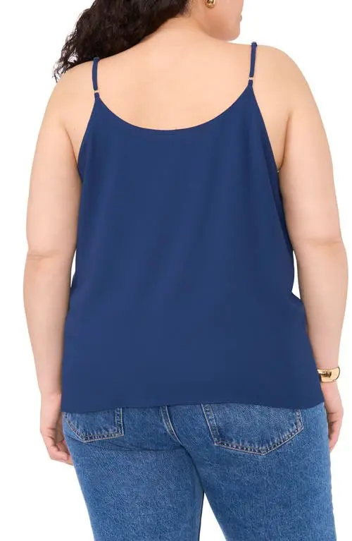 1.State Sheer Inset Camisole - Tidal Navy