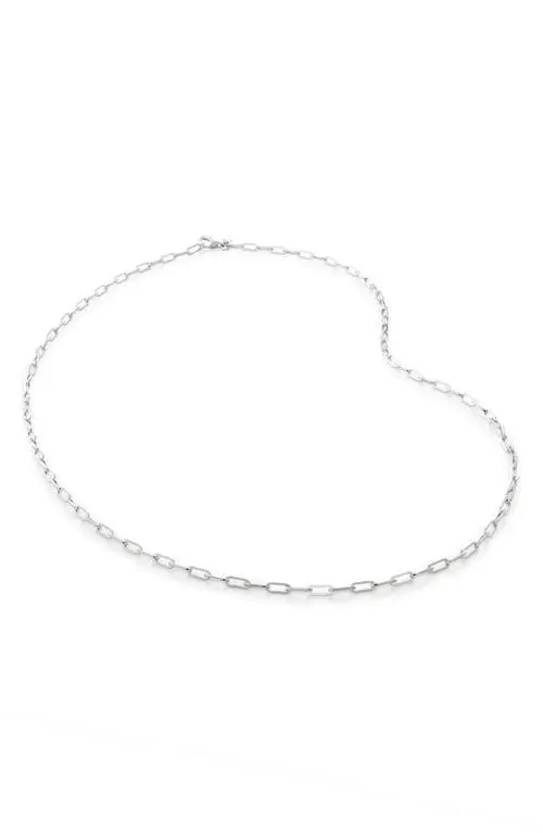 Monica Vinader Mini Paper Clip Chain Necklace - Sterling Silver