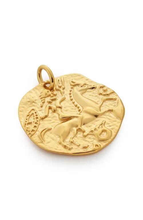 Monica Vinader Goddess Coin Pendant Charm - 18ct Gold Vermeil/ss