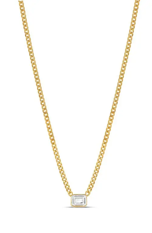 SHYMI Bezel Pendant Necklace - Gold/white/emerald Cut