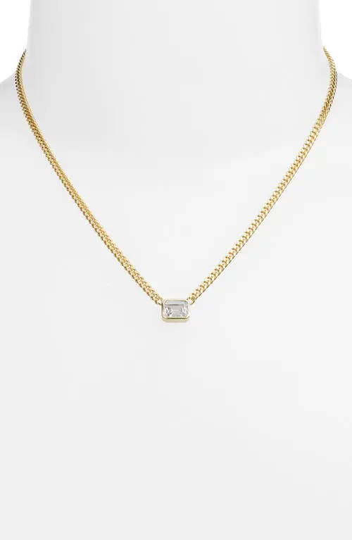 SHYMI Bezel Pendant Necklace - Gold/white/emerald Cut