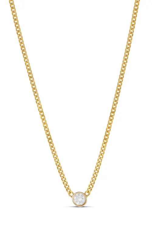 SHYMI Bezel Pendant Necklace - Gold/white/round Cut