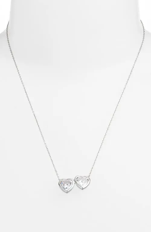 SHYMI Fancy Two-stone Pendant Necklace - Silver/white