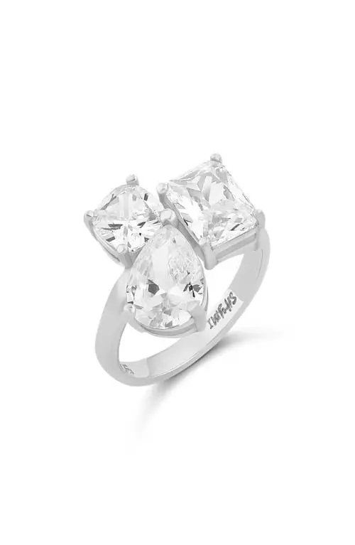 SHYMI Cubic Zirconia Cocktail Ring - Silver/white