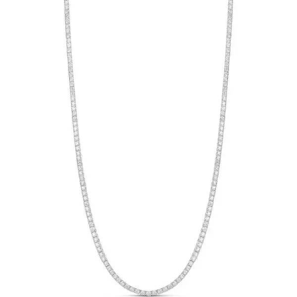 SHYMI Classic Tennis Necklace - Silver/white