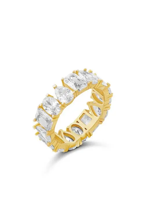SHYMI Cubic Zirconia Eternity Ring - Gold/ White