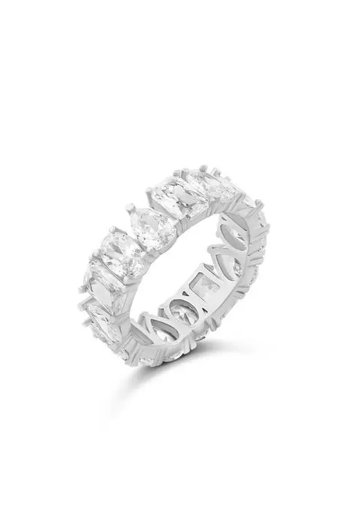 SHYMI Cubic Zirconia Eternity Ring - Silver/white