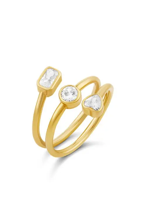 SHYMI Cubic Zirconia Bezel Wrap Ring - Gold/white