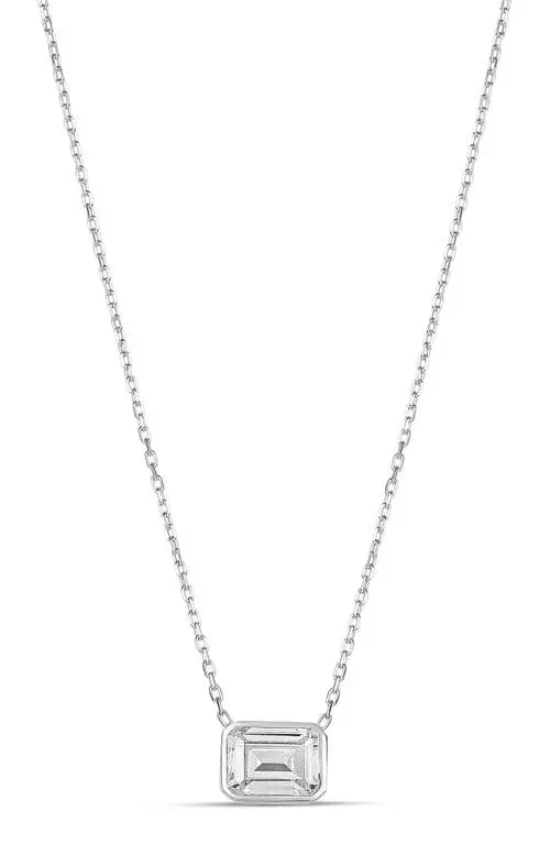SHYMI Mini Heart Bezel Pendant Necklace - Silver/ White/emerald Cut