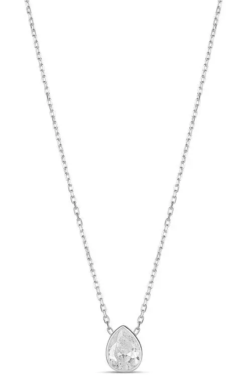 SHYMI Mini Heart Bezel Pendant Necklace - Silver/ White/pear Cut
