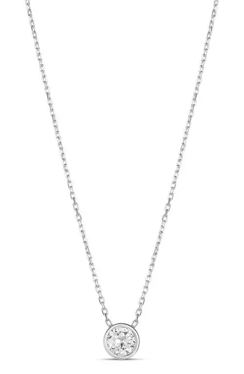 SHYMI Mini Heart Bezel Pendant Necklace - Silver/ White/round Cut