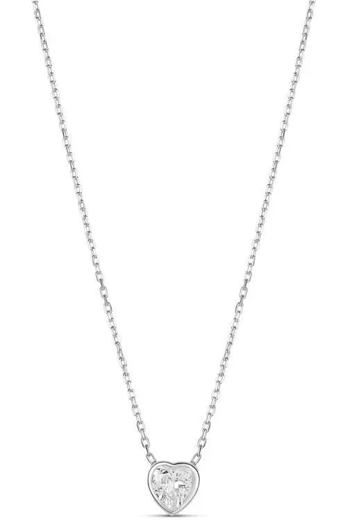 SHYMI Mini Heart Bezel Pendant Necklace - Silver/white/heart