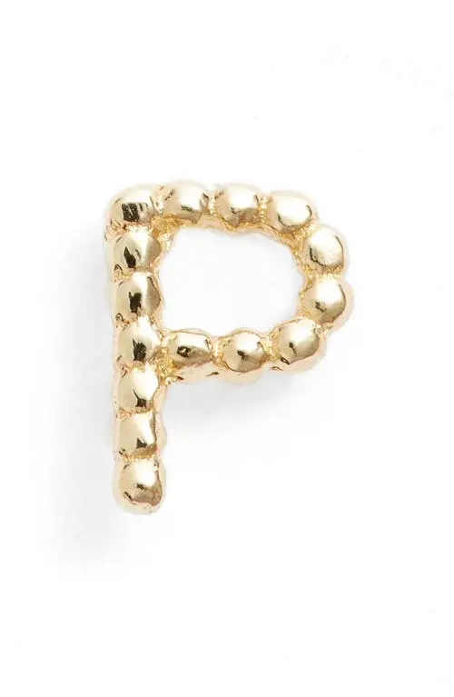 Bony Levy Single Initial Stud Earring - Yellow Gold - P
