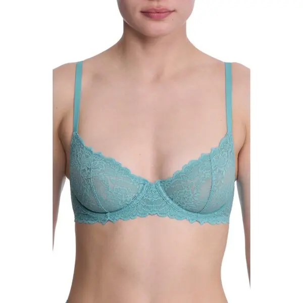 Natori Heavenly Lace Convertible Balconette Bra - Electric Aqua