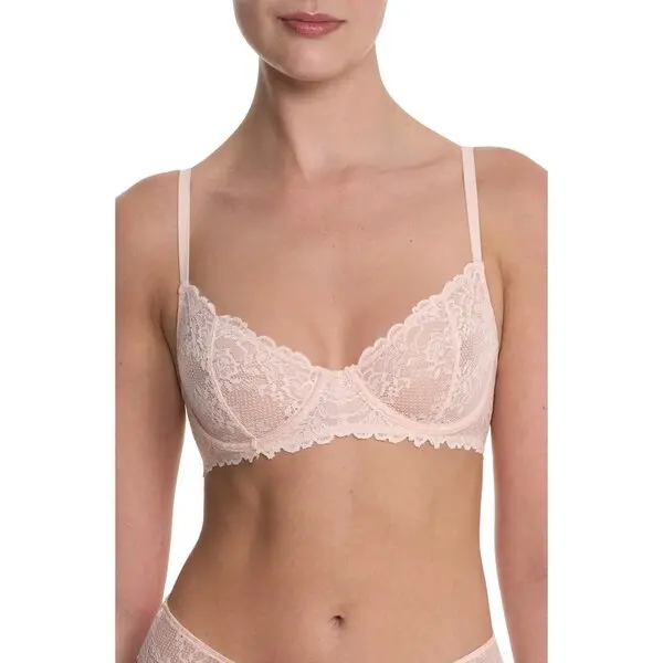 Natori Heavenly Lace Convertible Balconette Bra - Whisper Pink