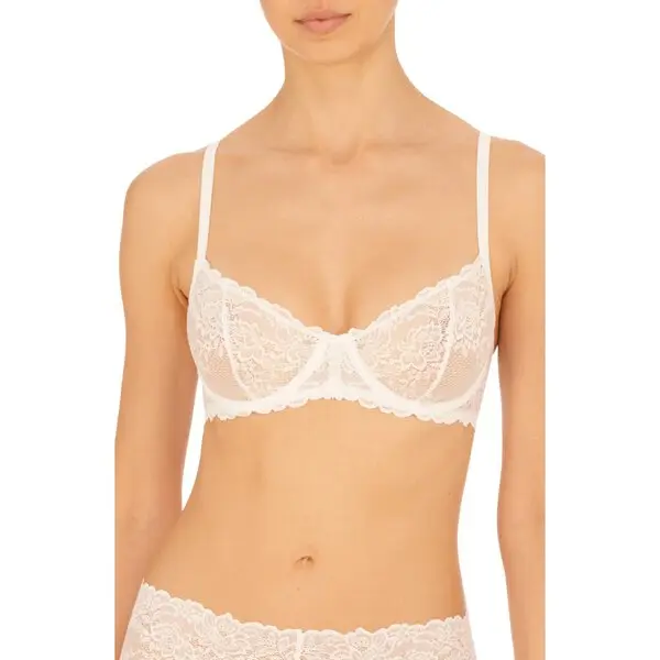 Natori Heavenly Lace Convertible Balconette Bra - White