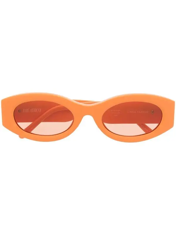 Linda Farrow X The Attico Berta Rectangle-frame Sunglasses - Orange