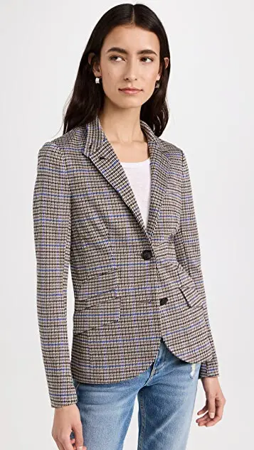 Rag Bone Slade Plaid Blazer In Blue Plaid 60% Off Editorialist