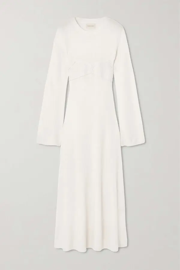 Loulou De Saison Daroca Appliquéd Wool And Cashmere-blend Maxi Dress