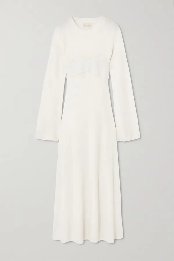 Loulou De Saison Daroca Appliquéd Wool And Cashmere-blend Maxi Dress