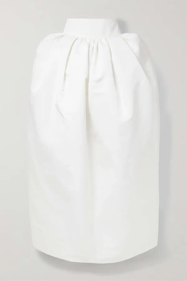 Christopher John Rogers Gathered Silk-faille Maxi Skirt