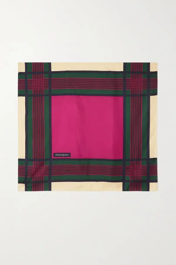 Saint Laurent Printed Silk-twill Scarf