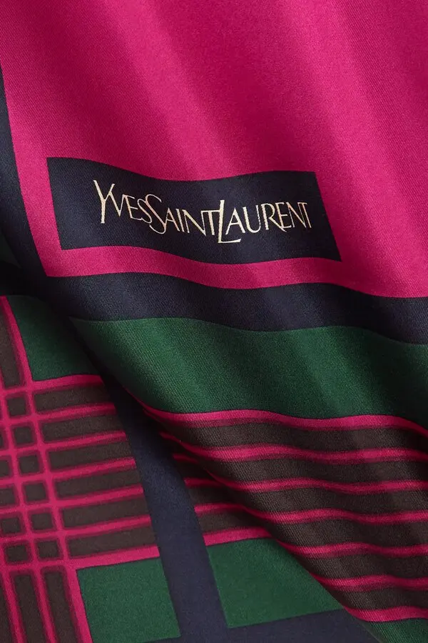 Saint Laurent Printed Silk-twill Scarf