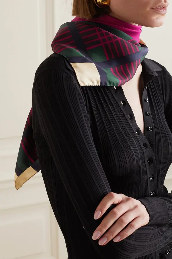 Saint Laurent Printed Silk-twill Scarf