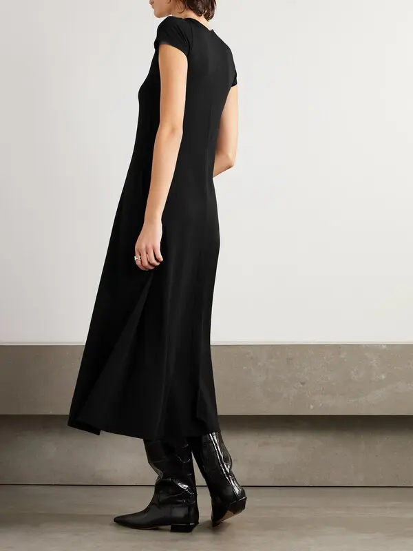 Fitted Tee Midi Dress - Black