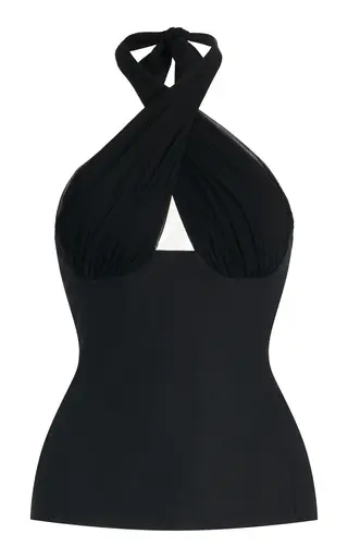 TAE PARK Exclusive Silk Halter Top