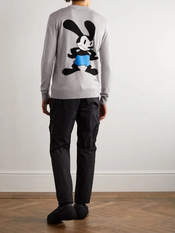 Givenchy Disney Oswald Slim-fit Intarsia Wool Sweater