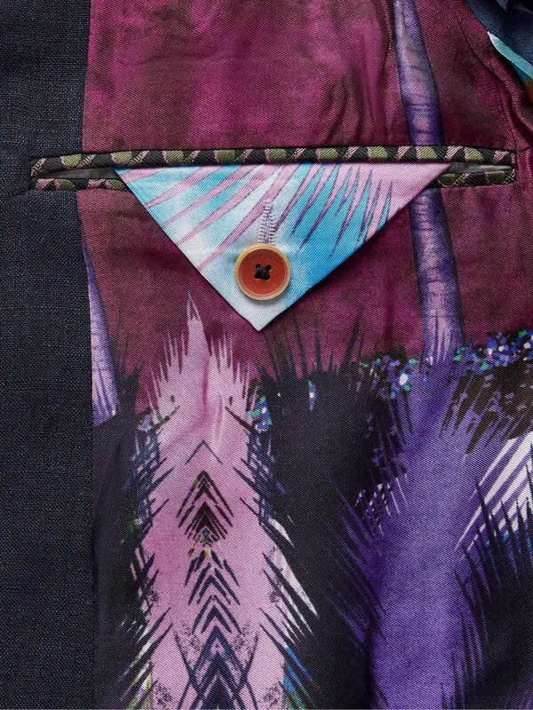 Etro Slub Linen Suit Jacket