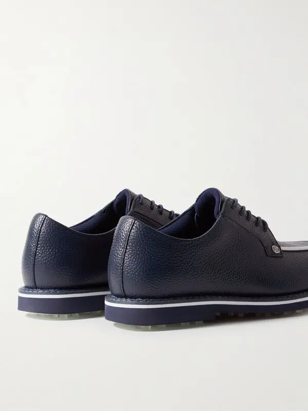 G/fore Gallivanter Apron-toe Pebble-grain Leather Golf Shoes