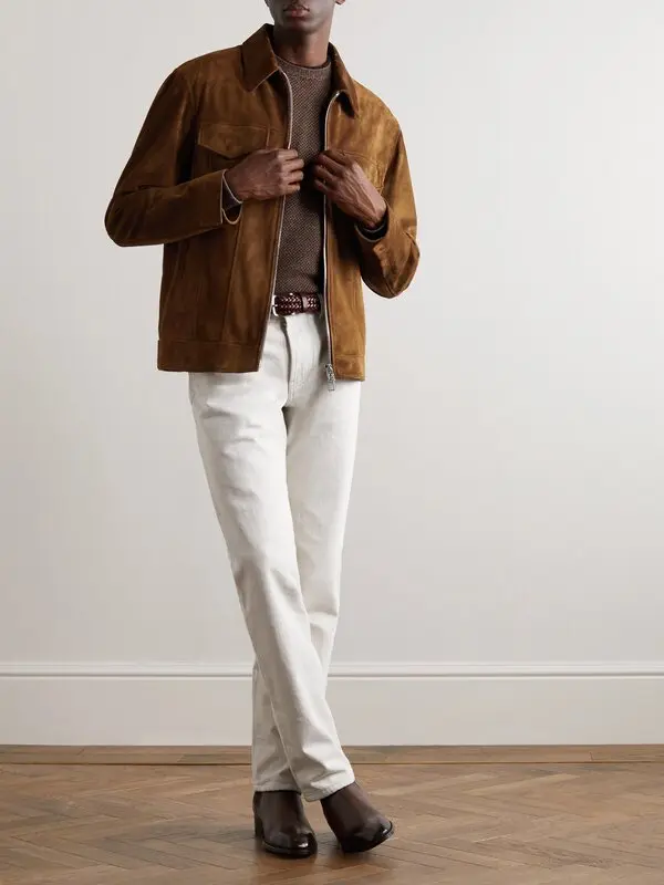 Loro Piana Suede Trucker Jacket