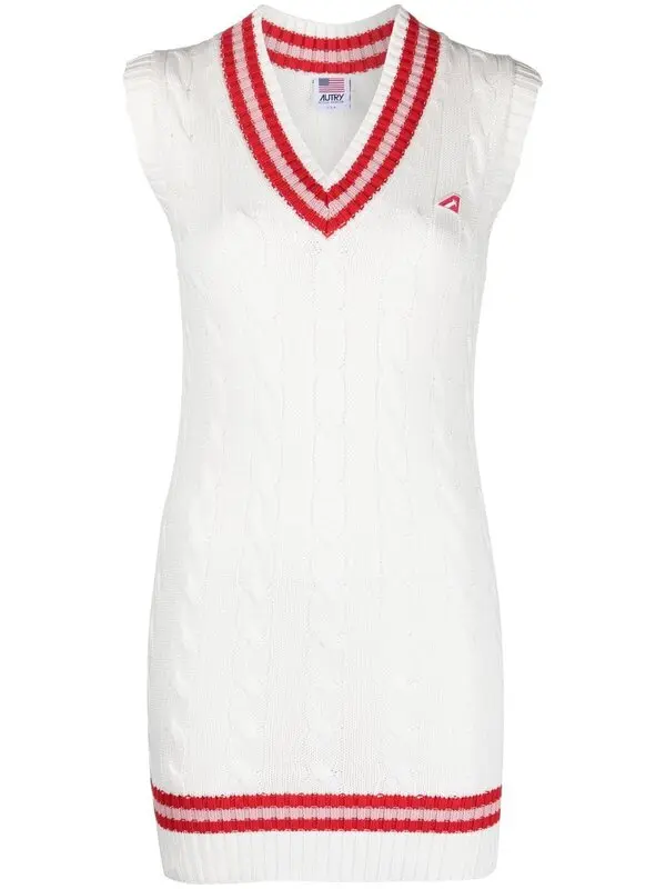 AUTRY V-neck Cable-knit Vest