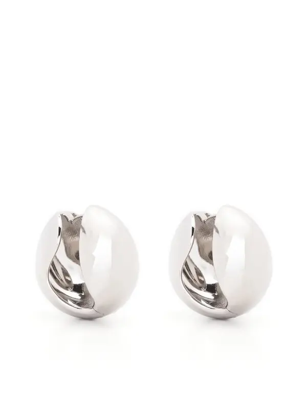 Coperni Chunky Huggie Hoop Earrings - Silver