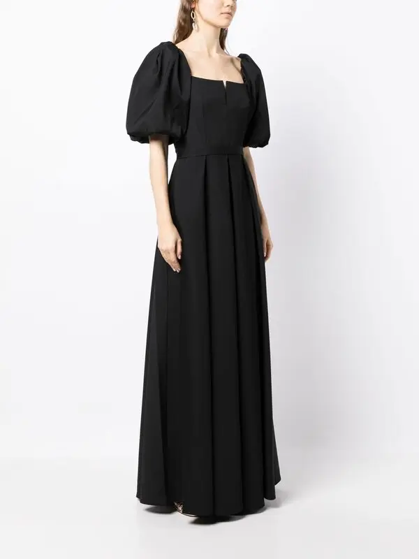 Alberta Ferretti Pleat-detail Gown - Black
