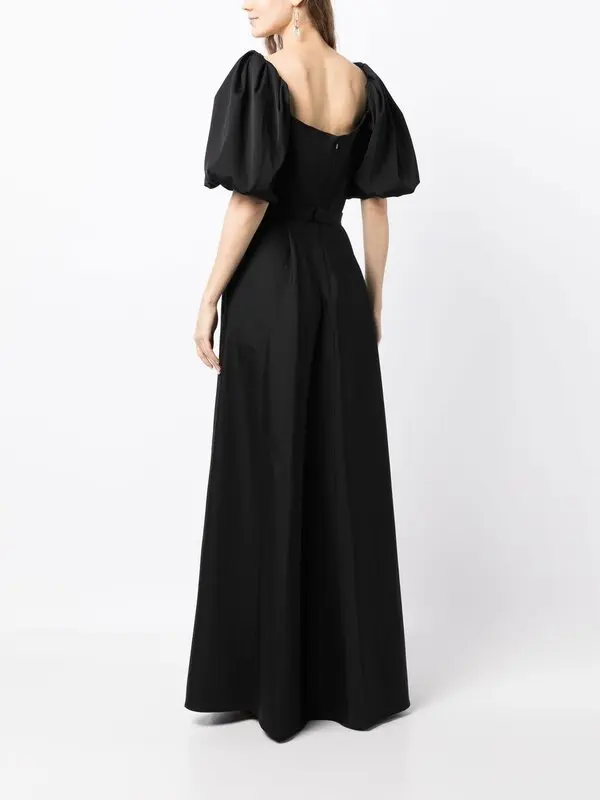 Alberta Ferretti Pleat-detail Gown - Black