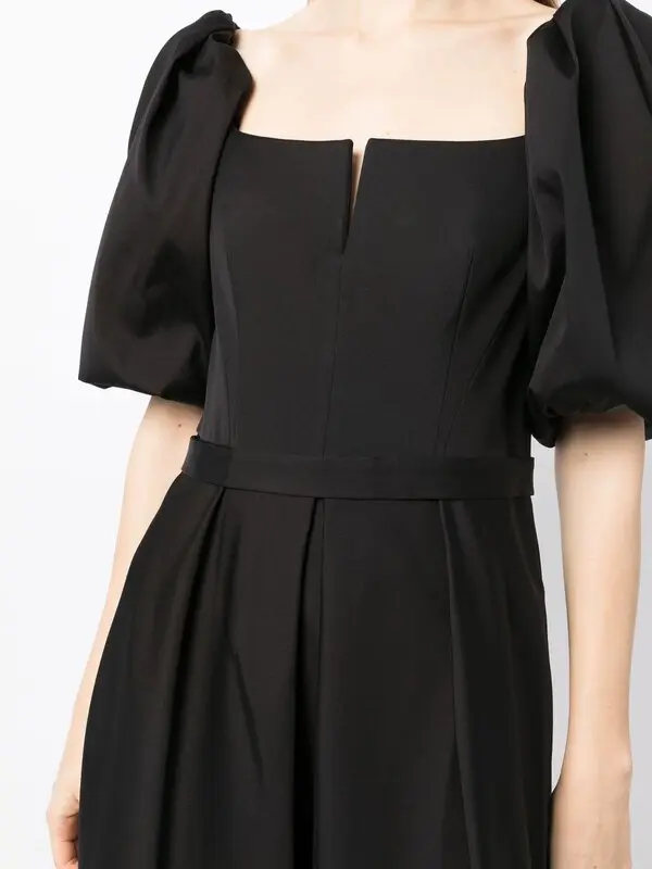 Alberta Ferretti Pleat-detail Gown - Black